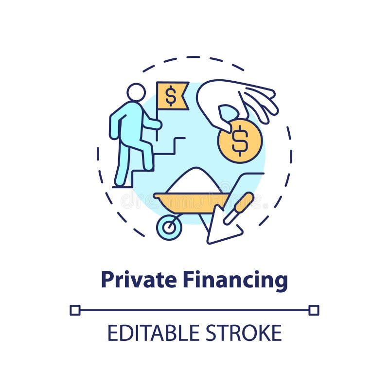 2D Thin Linear Icon Private Financing Concept Stock Vector ...