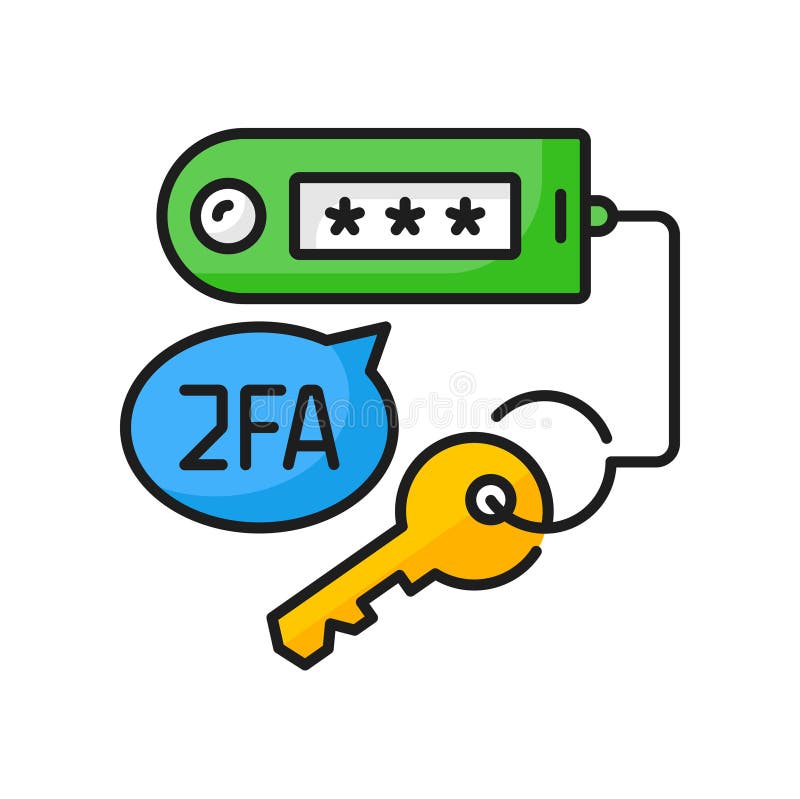 2fa Two Factor Verification Icon E Mail Password Stock Illustration