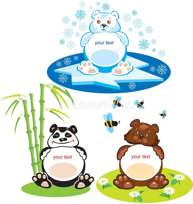 3 Bears - Brown Bear, Panda, Polar Bear Stock Vector - Illustration of ...