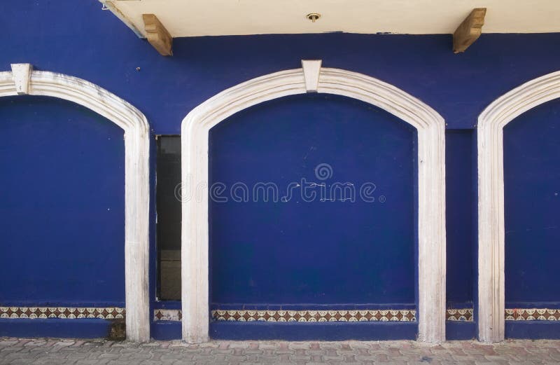 3 Blue Doors & White Trim Stock Photo - Image of blue, scenery: 7866024