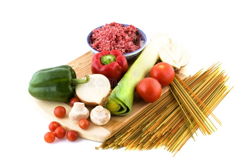 3-color spaghetti stock image. Image of still, onion, cherry - 4898723