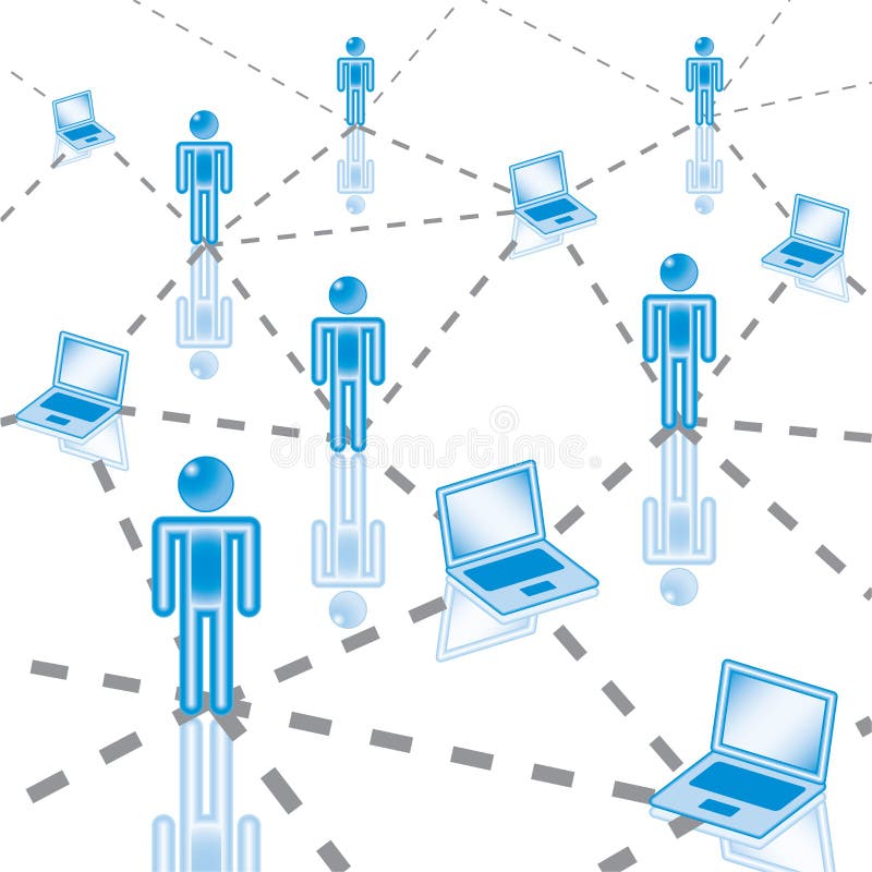 Network and blue arrow stock illustration. Illustration of online ...