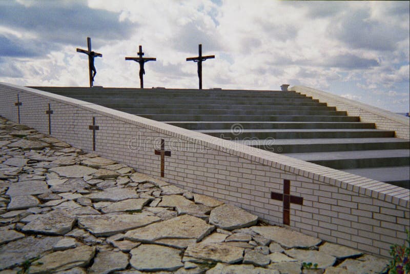 3 crosses horizontal stock image. Image of sculpture, christ - 4646055