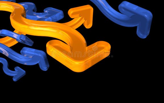 3-D arrows stock illustration. Illustration of illustrated - 15649569