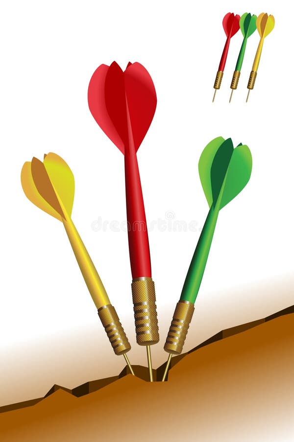 Darts. stock vector. Illustration of concept, objective - 19021499
