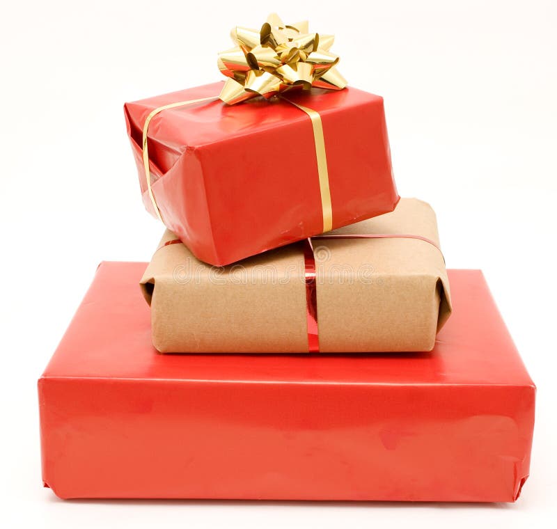 3 gifts stock photo. Image of ribbon, isolated, party - 11399582