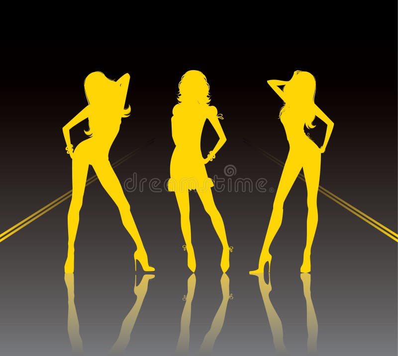 3 Women Dancing Clip Art stock illustration. Illustration of graphics ...