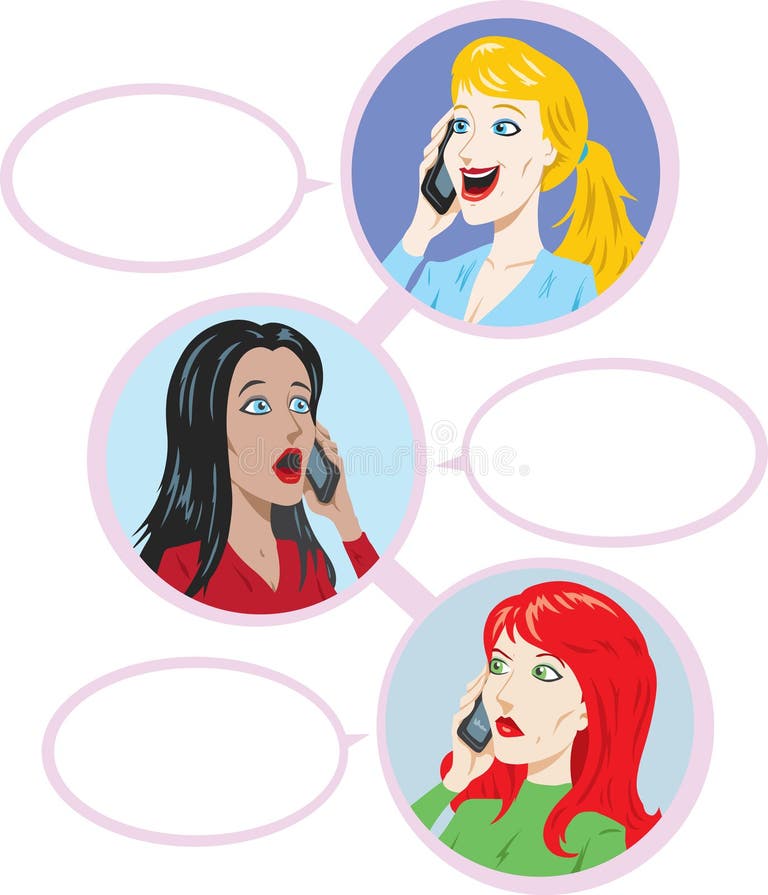 Three Girls Talking Stock Illustrations – 178 Three Girls Talking Stock ...