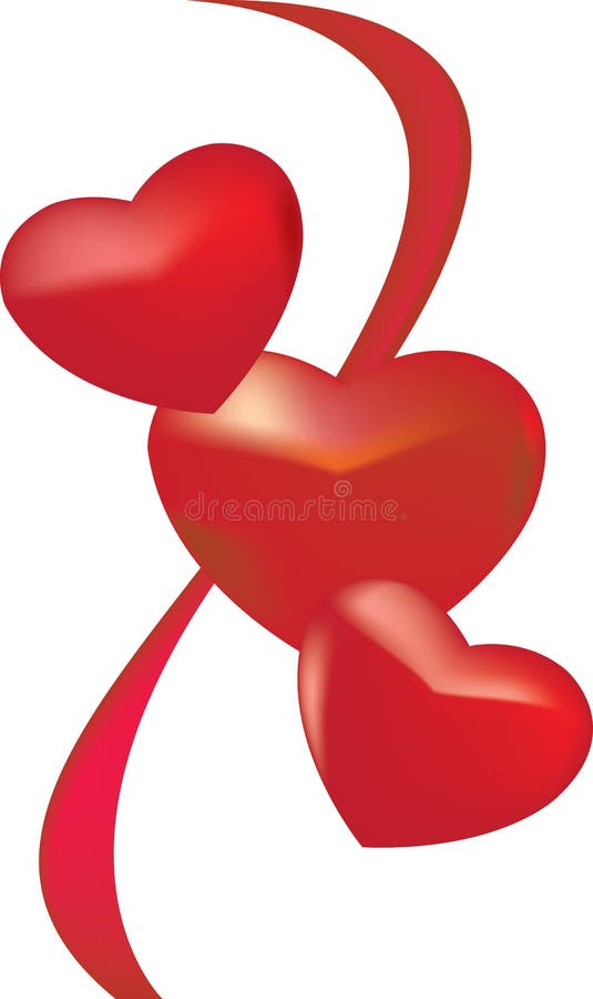 3 hearts stock illustration. Illustration of shape, valentine - 8037755