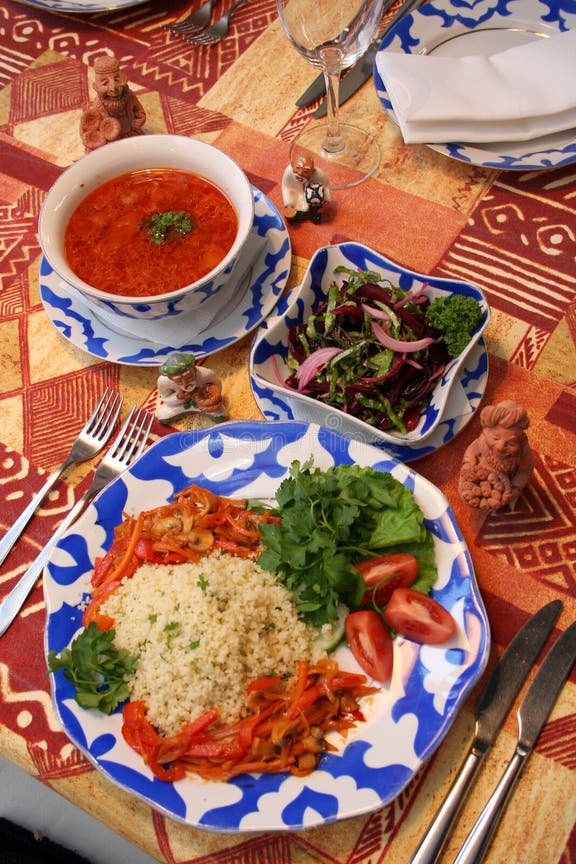 3 Oriental Fancy Served Course Stock Image - Image of pepper, yellow ...