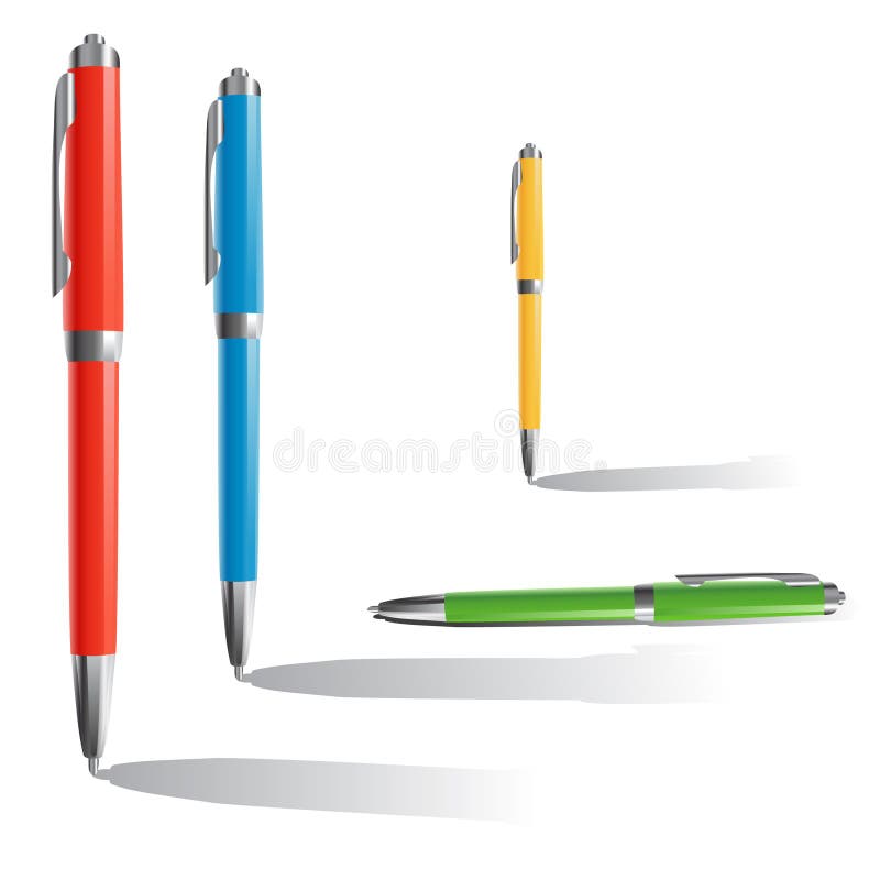 3 pens and one pen stock illustration. Illustration of still - 11341603