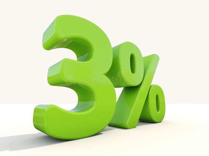3 Percentage Rate Icon on a White Background Stock Image - Image of ...