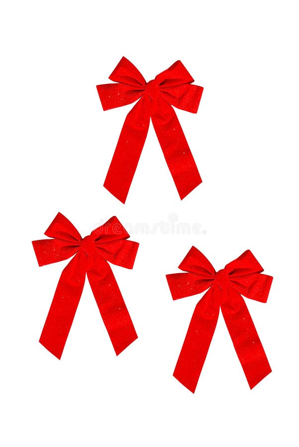 3 red bows stock photo. Image of decorate, winter, celebrate - 3384680