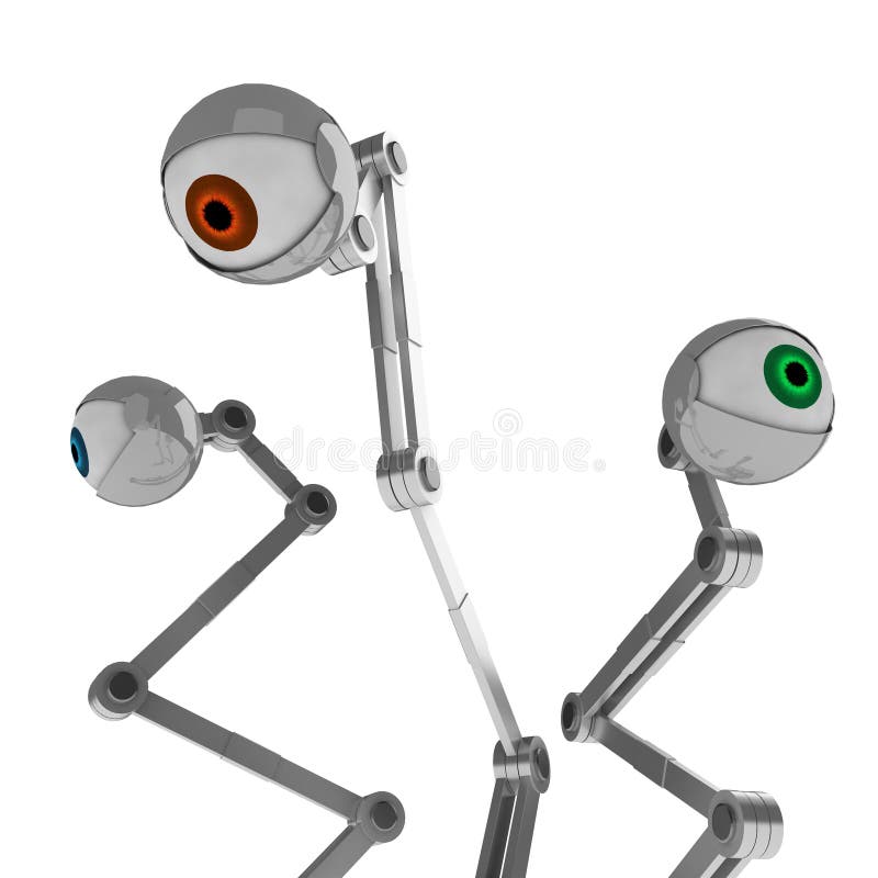 3 Robotic Eyes stock illustration. Illustration of electronics - 4608206