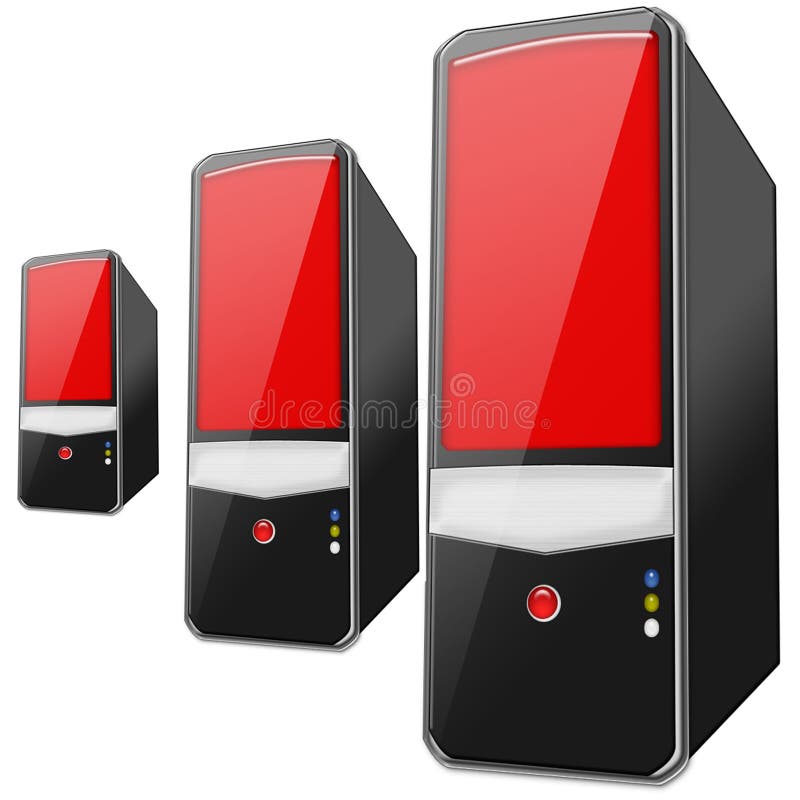 3 Rot PC stock abbildung. Illustration von büros, büro - 4418414