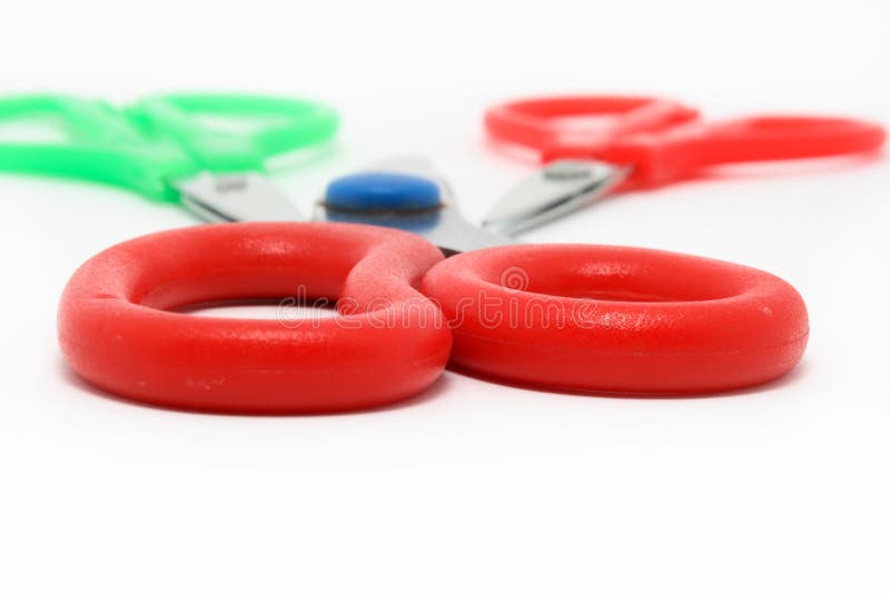 3 Scissors on White Background Stock Image - Image of white, steel ...