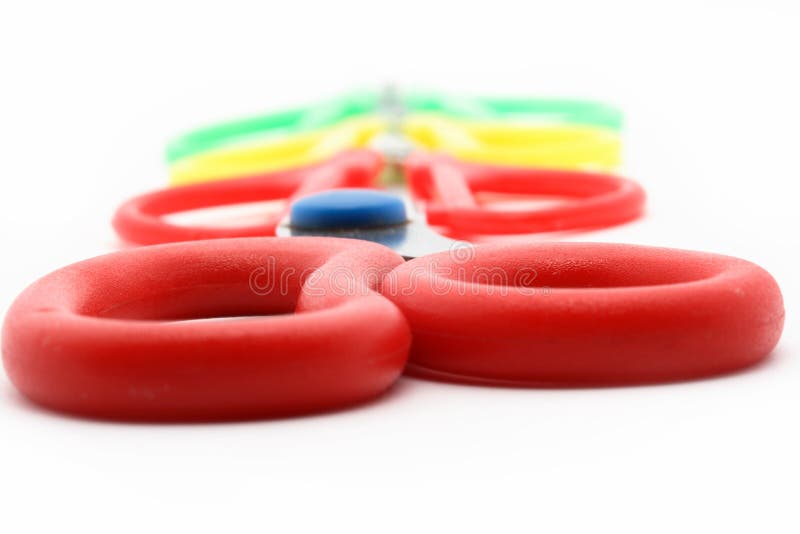 3 Scissors on White Background Stock Image - Image of tool, cutout ...