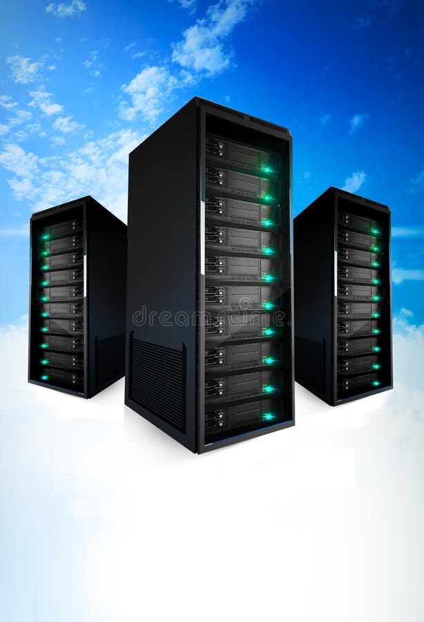 3 Servers on a cloud stock image. Image of move, network - 29675681
