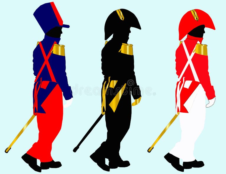 3 Soldiers... stock vector. Illustration of navy, white - 12103509