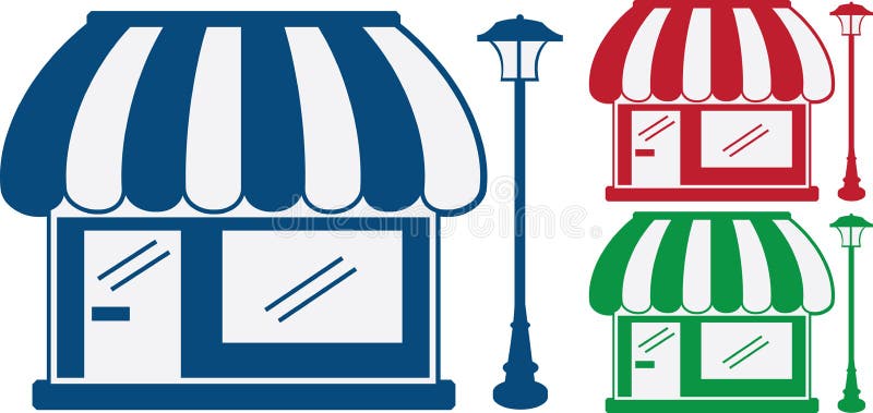 Store / Shop Front Logo Concept Stock Illustration - Illustration of ...