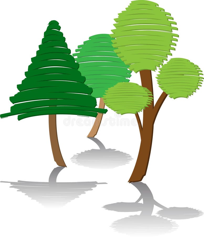 3 trees green stock vector. Illustration of landscape - 13843983