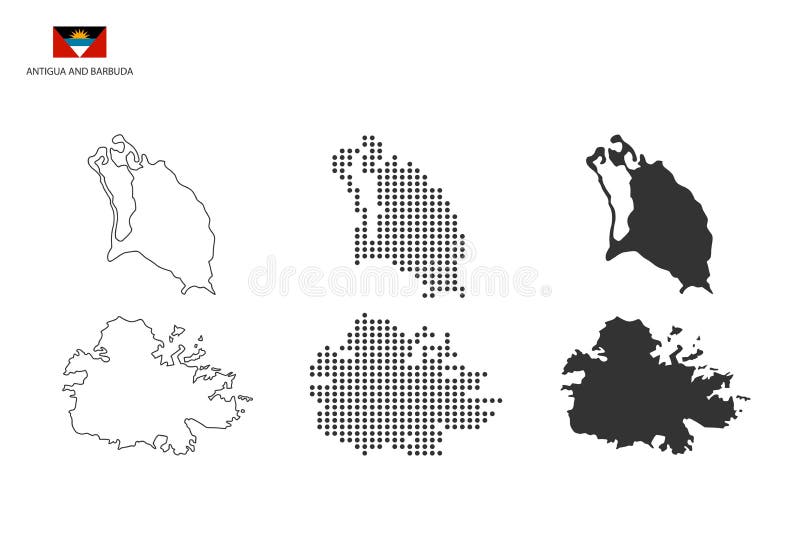 Antigua Barbuda Map Outline Stock Illustrations – 406 Antigua Barbuda ...