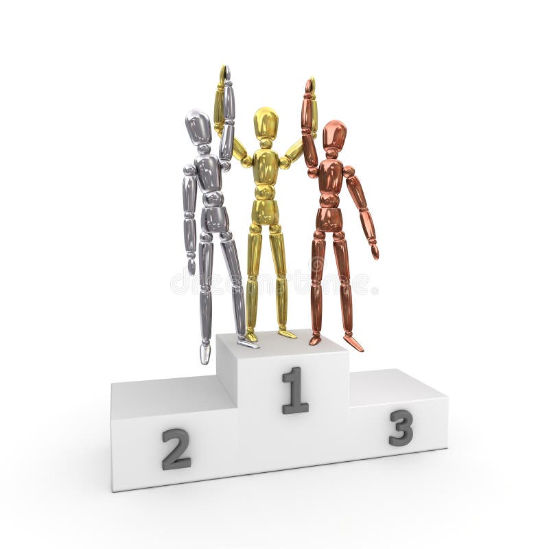 3 Winners Gold, Silver, Bronze Stock Illustration - Illustration of ...