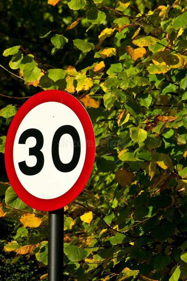 30 Speed limit sign stock photo. Image of pole, warning - 13358188