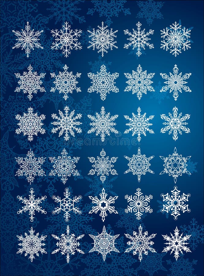 30 Unique Snowflakes in All / Vector Stock Vector - Illustration of ...