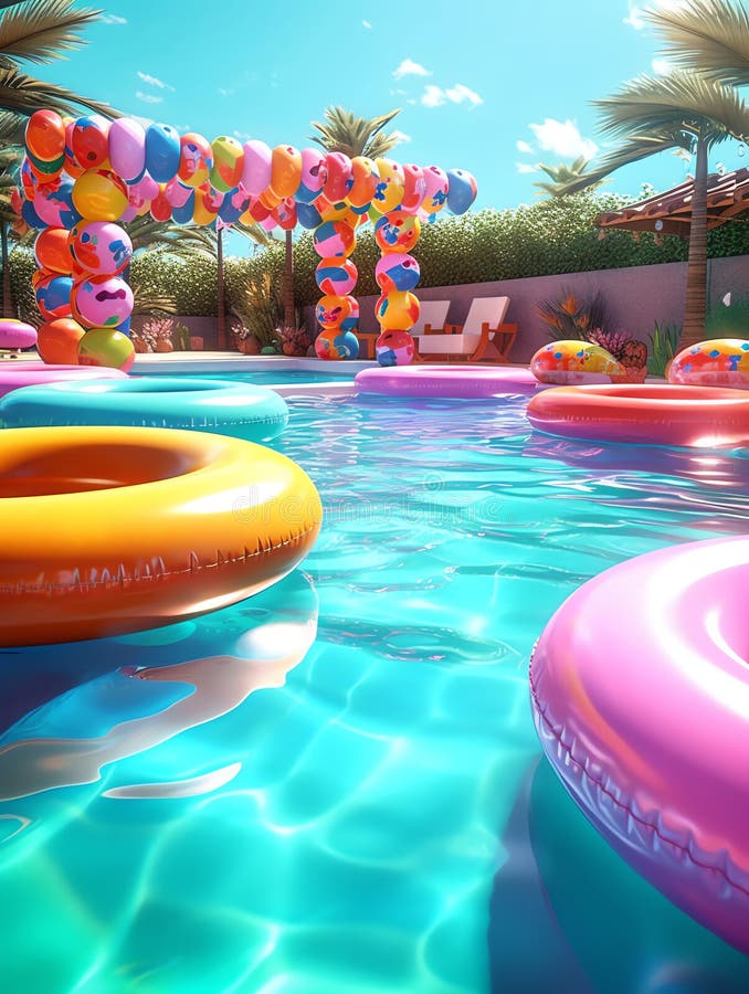 Pool Floaties Stock Illustrations – 117 Pool Floaties Stock ...