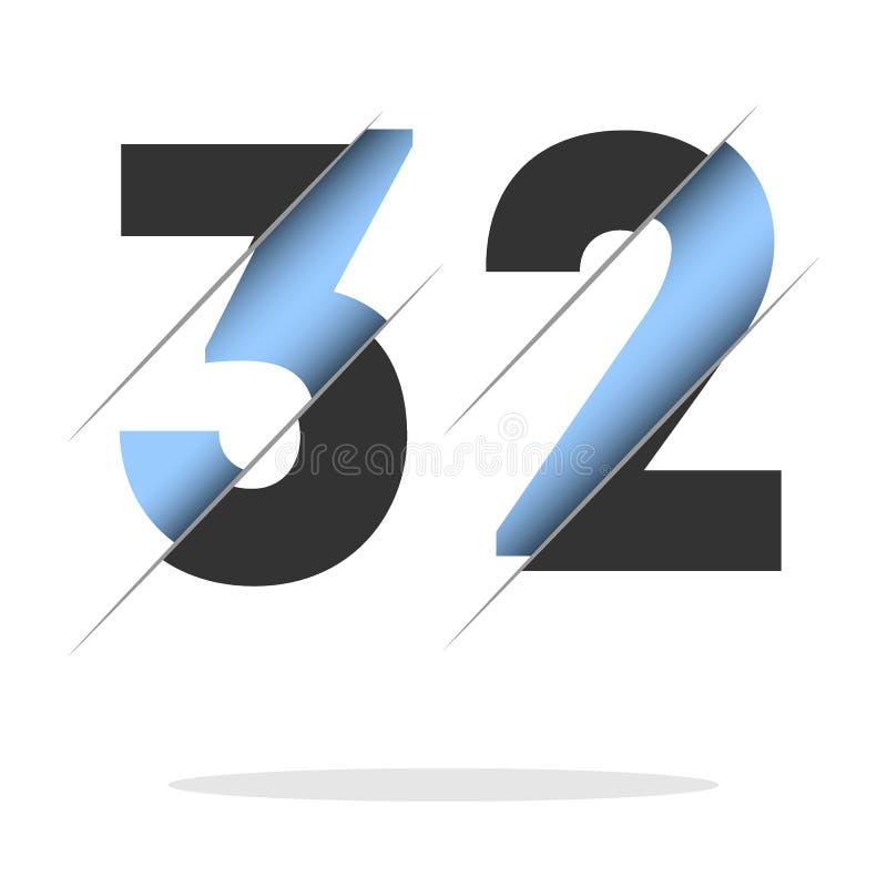 Number Design 32 Stock Illustrations – 587 Number Design 32 Stock ...