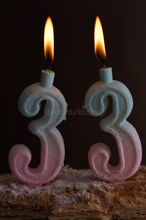 33 years. stock image. Image of number, dark, cake, birthday - 27408419