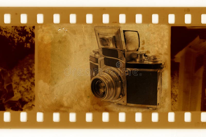 35mm Frame with Vintage Photo Camera Stock Image - Image of photograph ...