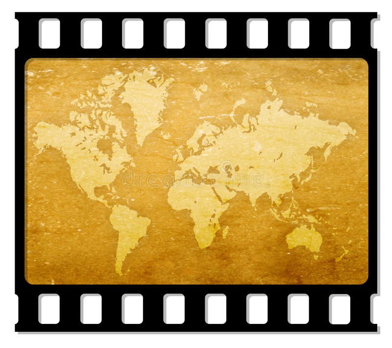 35mm slide frame with map stock illustration. Illustration of continent ...
