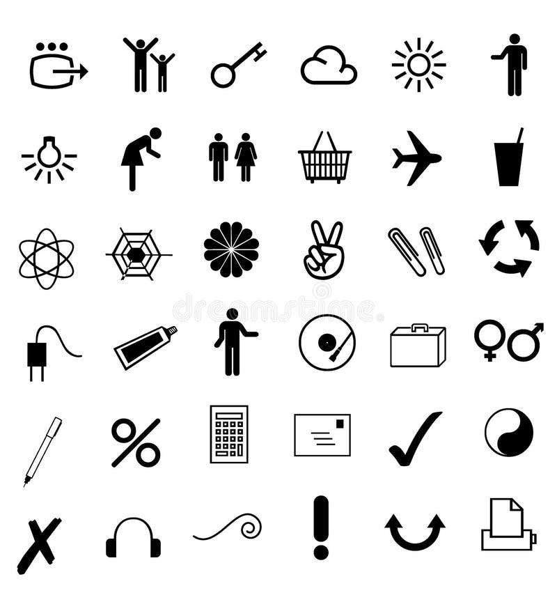 64 Different Pictograms Green Stock Vector - Illustration of spare ...