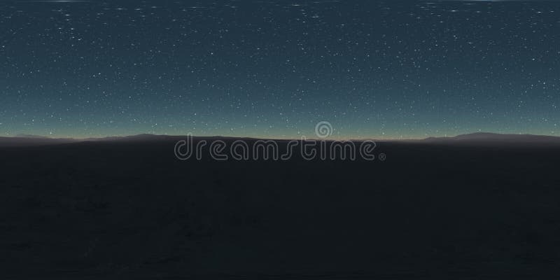 360 Degree Starry Night Sky Texture, Night Desert Landscape ...