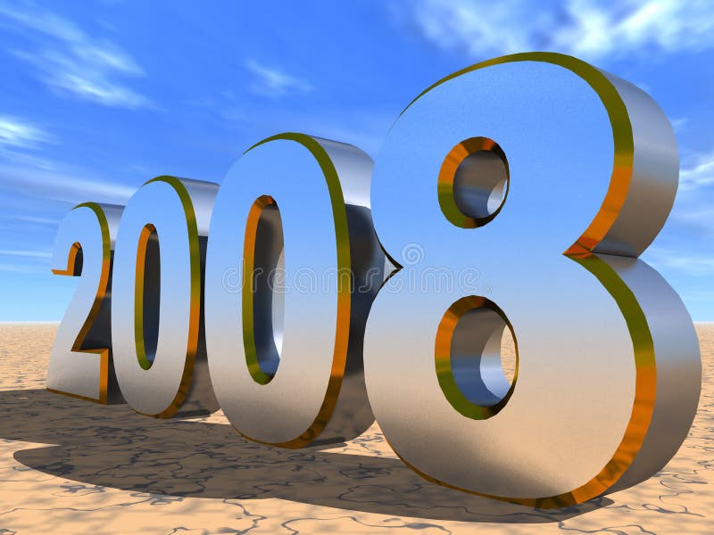 Nieuw Jaar 2008 in (3D) Goud Stock Illustratie - Illustration of ...