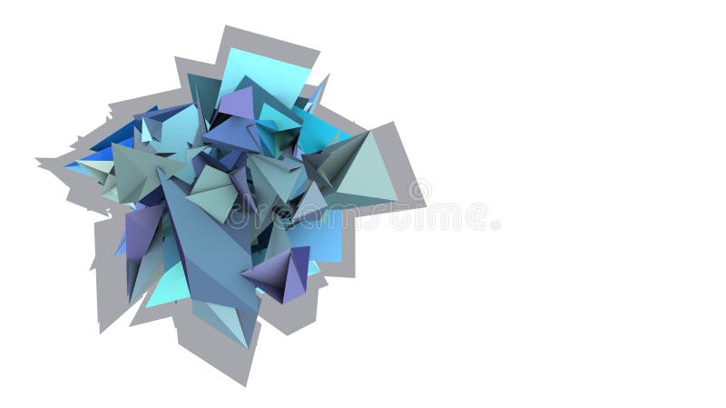 3d Abstract Blue Spiked Electric Shape with Shadow Stock Illustration ...
