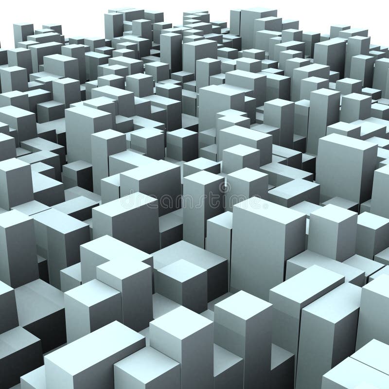 3d Abstract Boxes from Cube 01 Stock Illustration - Illustration of ...