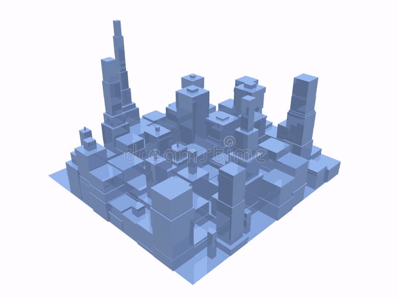 3D abstract city top view stock illustration. Illustration of blue ...