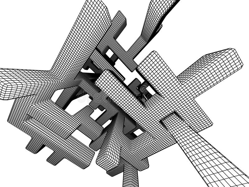 3d Abstract Grid Illustration Stock Vector Illustration Of Generated