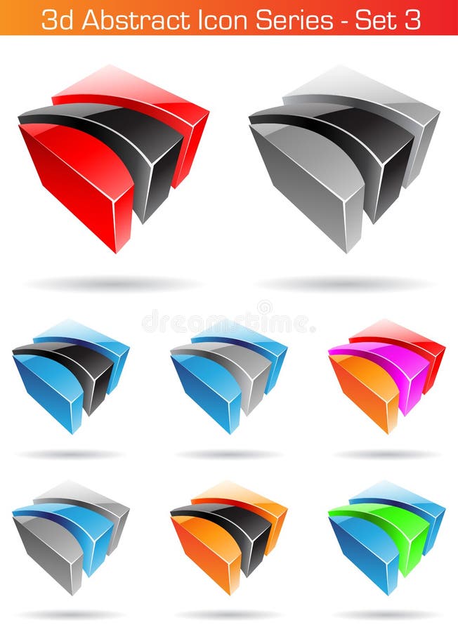3d Abstract Icon Series - Set 1 Stock Vector - Illustration of abstract ...