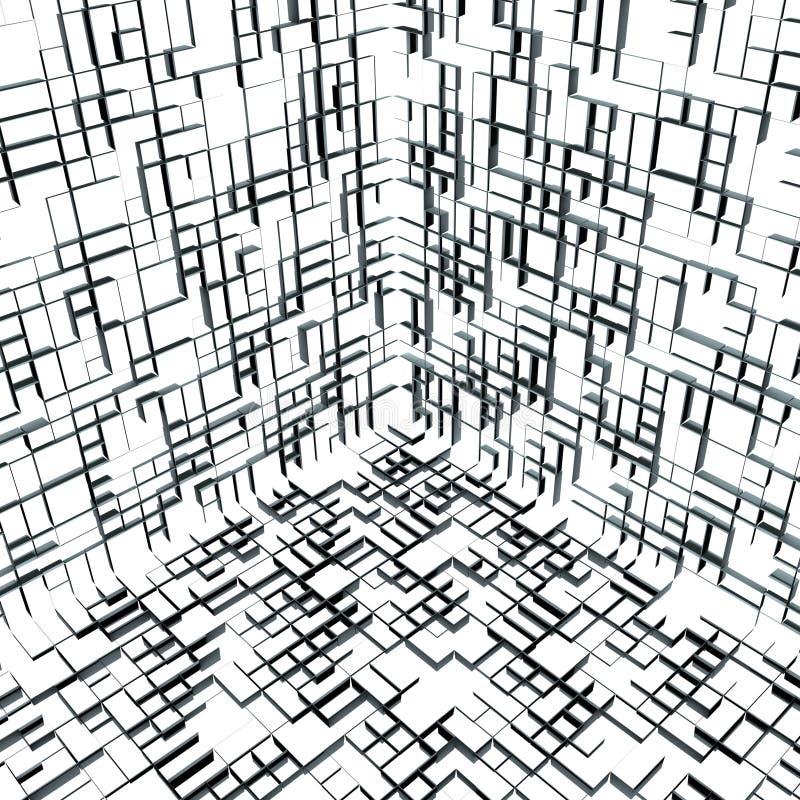 3d Abstract Inside Cube from Boxes 01 Stock Illustration - Illustration ...