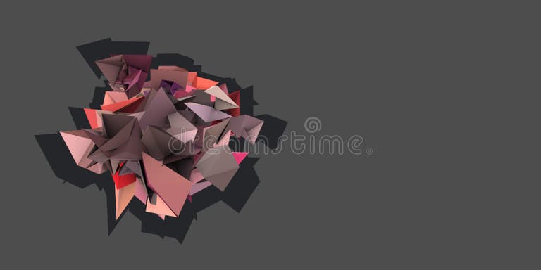 3d Abstract Pink Spiked Electric Shape Stock Illustration ...
