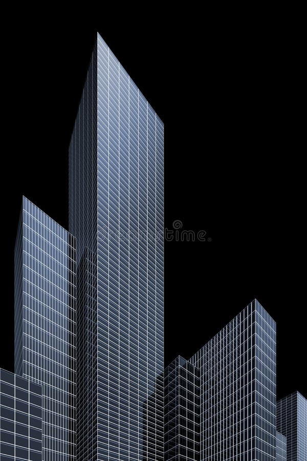 3d abstract skyscrapers stock illustration. Illustration of render ...