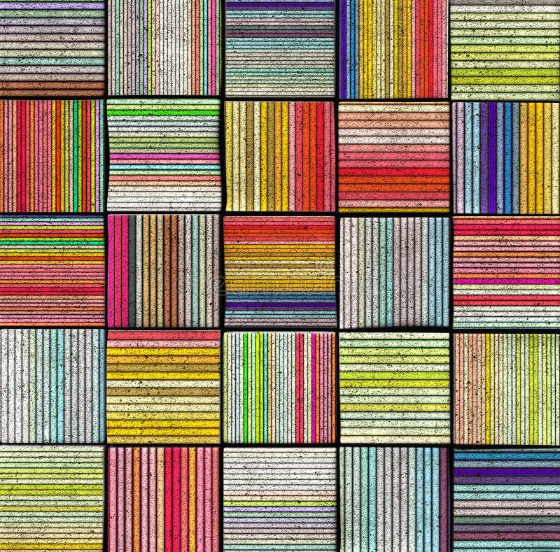 3d Abstract Striped Tile Backdrop in Rainbow Color Stock Image - Image ...