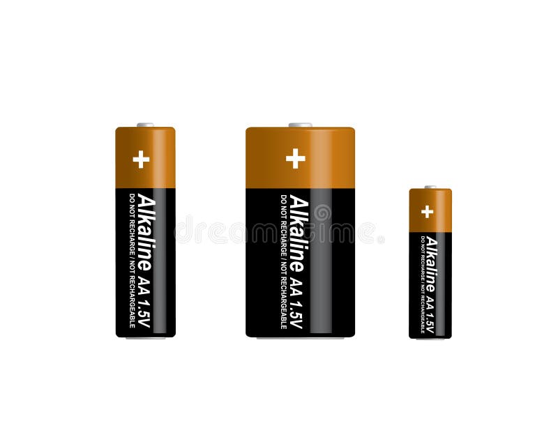 3D alkaline batteries set stock vector. Illustration of accumulators ...