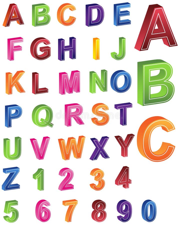 3D Alphabet stock vector. Illustration of decoration - 10007125