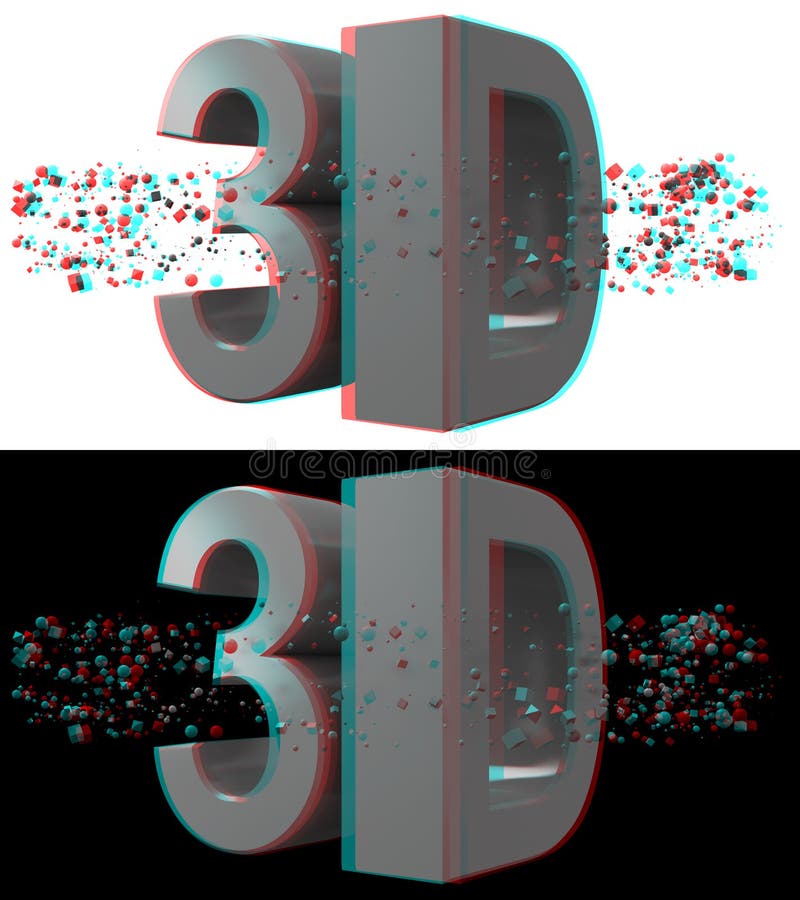 3d Anaglyph Concept Red-Cyan Stock Illustration - Illustration of ...