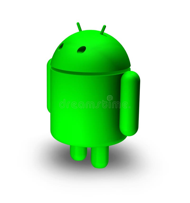3D Green Android Caricature Editorial Stock Image - Illustration of ...